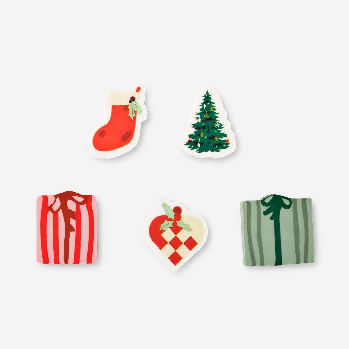 Erasers 5 Pcs Christmas Icons – Flying Tiger Copenhagen