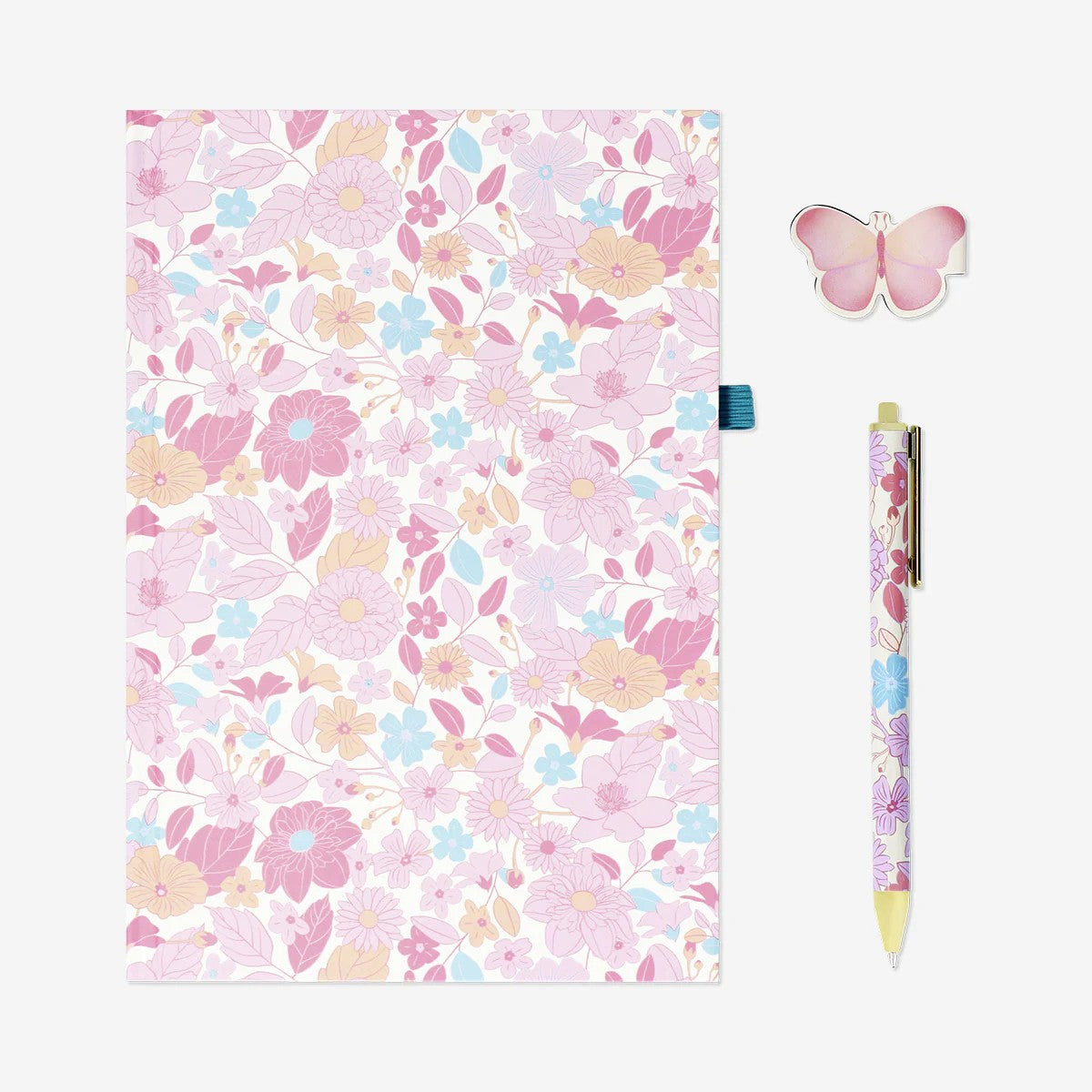 Notebook Flowers A5 W Magnetic Bookmark – Flying Tiger Copenhagen