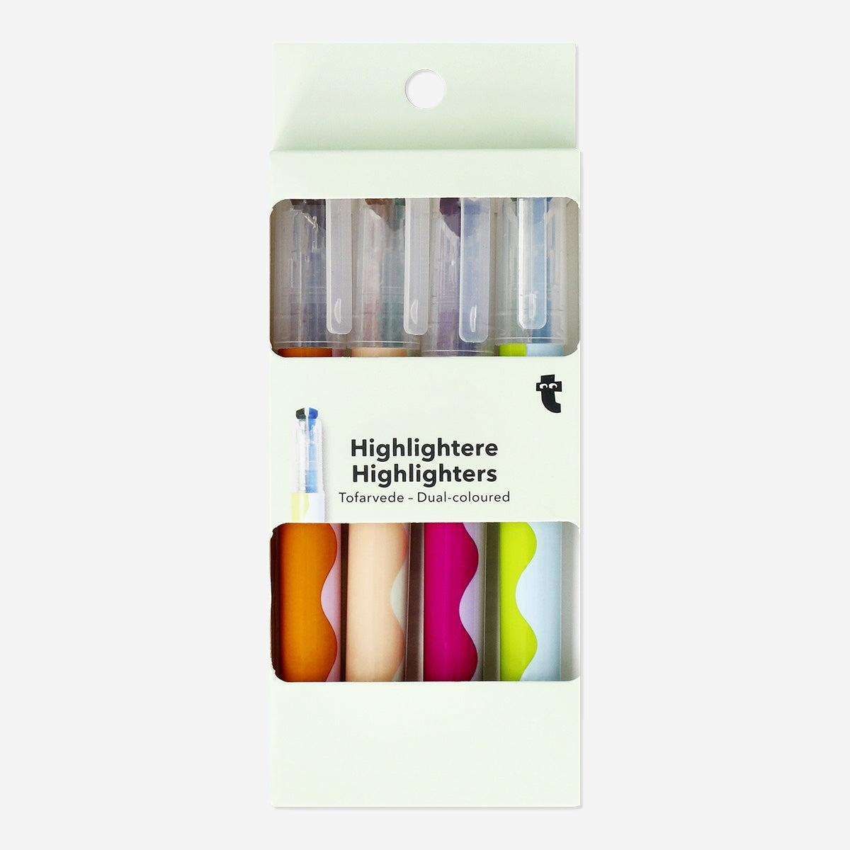 Highlighters Double Colored 4 Pcs – Flying Tiger Copenhagen