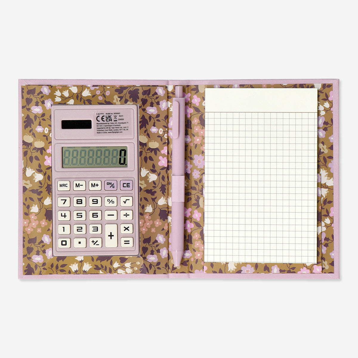 Notepad W. Calculator & Pen Purple – Flying Tiger Copenhagen
