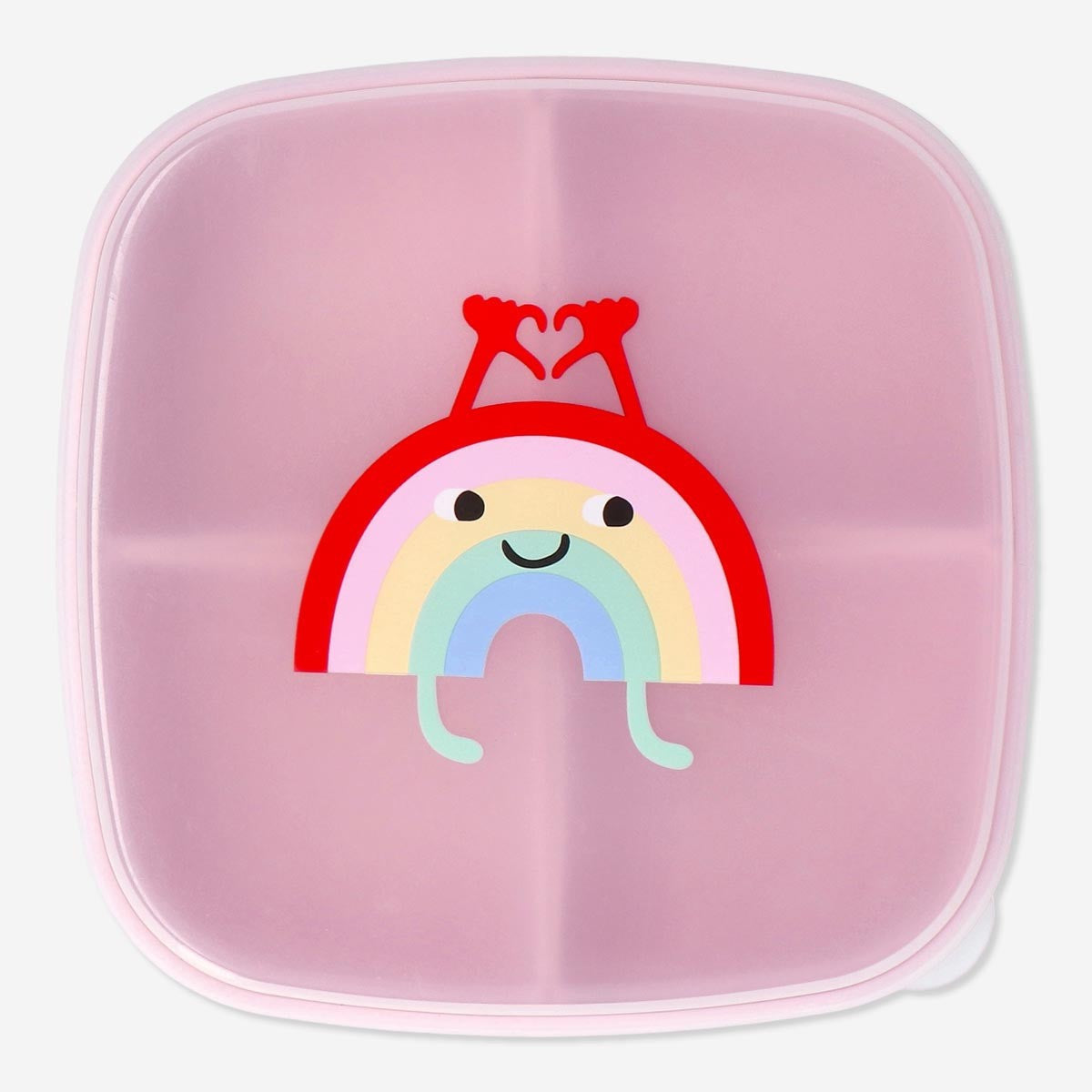 Lunch Box with 4 Inside Boxes Rainbowith Pink 14X14X5.2Cm – Flying ...