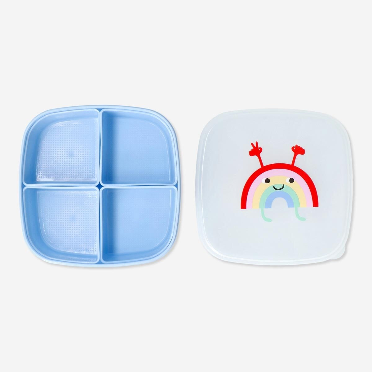 Lunch Box with 4 Inside Boxes Rainbowith Blue 14X14X5.2Cm – Flying ...
